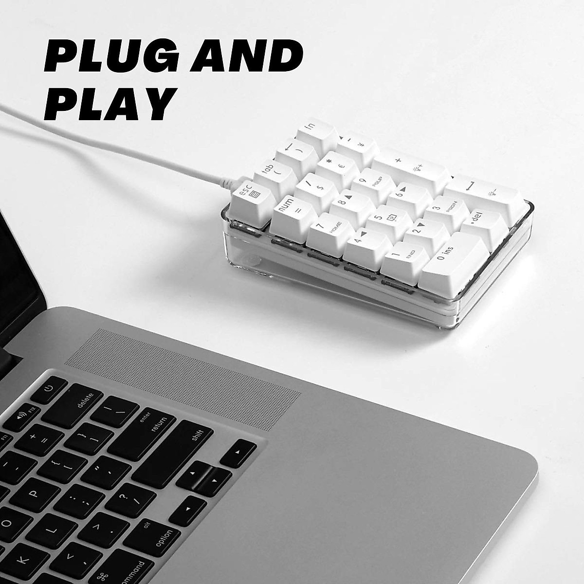 Magicforce Mechanical Numpad 21-Key Wired Number Pad for Laptop with Blue LED Backlit USB Number Pad for Laptop Desktop Computer PC (Brown Switch)