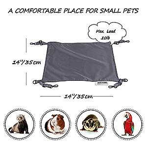 HOMEYA Small Animal Guinea-Pig Hanging Hammocks Bed Pet Cage Hammock for Ferret Cat Rat Chinchilla Hamster Cavy Degu Gerbil Rabbit Playing Cozy Activity Fun Toy (Guinea-Pig Size Grey)