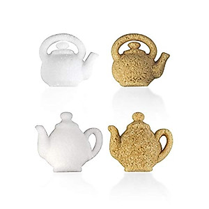 Canasuc Paris, A La Bonne Heure, Pur Sucre de Canne,"Window Gift Box" of 32 Assorted French Molded Teapot Sugar Pieces, White & Amber, 3.35 Oz