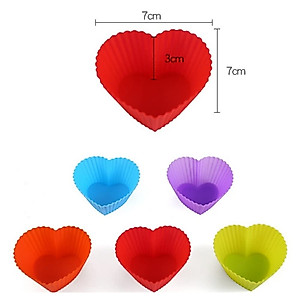 A-XINTONG Muffin Baking Cups Pack of 30 Reusable Square&Heart Shape Silicone Cupcake Molds 2.75x2.75x1.18 inch Mini Nonstick Cupcake Liners Truffle Chocolate Candy Molds Set DIY Cake Tools