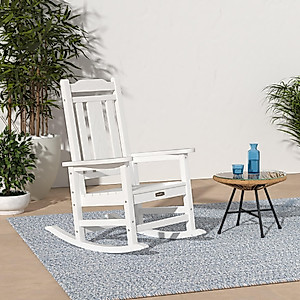 SERWALL Outdoor Rocking Chair White Set of 2