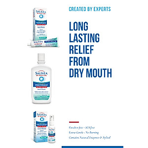 SALIVEA Extra Gentle Dry Mouth Spray - Soothing Mint Mouth Spray with Salivary Enzymes - Moisturizing Mouth Spray to Aid Dry Mouth - Supports Saliva's Natural Defenses - 250 Pumps (1.5oz Bottle)