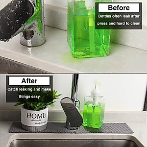 18'' Kitchen Faucet Absorbent Mat, Sink Splash Guard, Microfiber Faucet Handle Drip Catcher, Kitchenguard Tray, Water Drying Pads Behind Faucet, Counter Protector for Kitchen, Bathroom, and RV Faucet