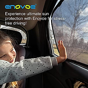 Enovoe Car Window Shade for Baby - (4 Pack) - 19"x12" Premium Cling Baby Sun Shade for Car Window Side - Sun, Glare and UV Rays Protection for Your Child