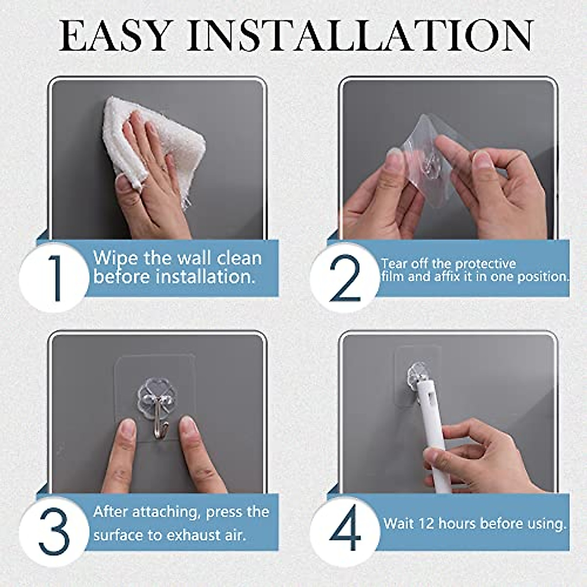 HAOSUM Hanging Chain with Adhesive Hooks for Stained Glass Window Hangings and Suncatchers,Transparent Sticky Hooks Pack for Window Door Wall in Kitchen,4 Pieces 8 Inch and 2 Pieces 24 Inch Pack