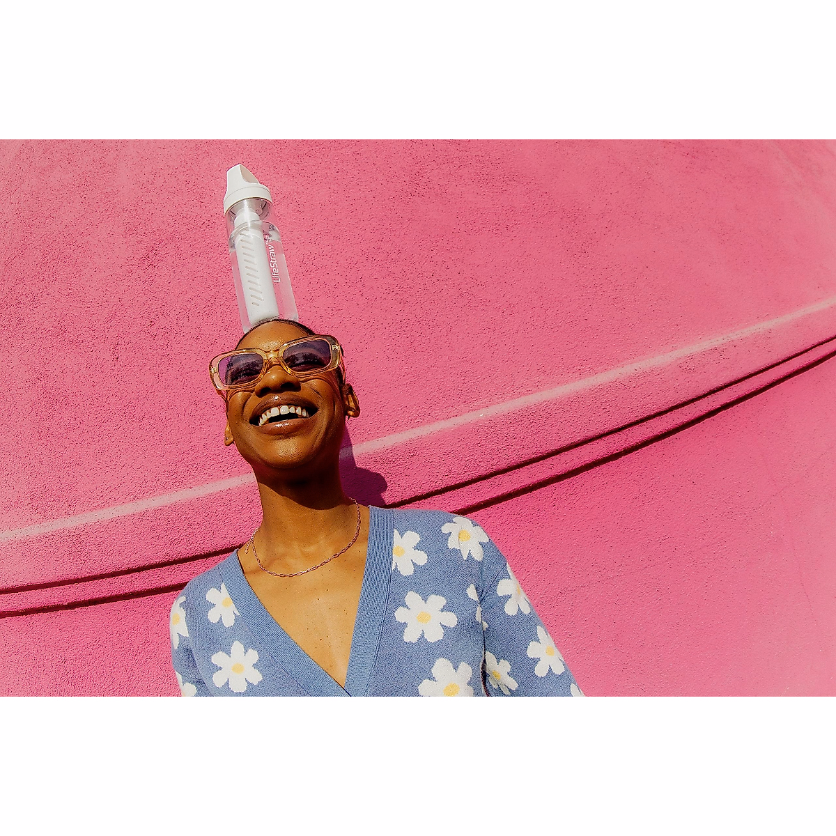 LifeStraw Go Series Water Filter Bottle - BPA-Free, Removes Bacteria, Parasites, Microplastics, Improves Taste, 22oz, Aegean Sea