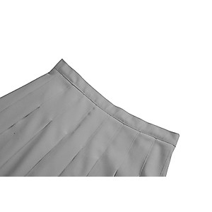 EXCHIC Women's High Waist Pleated Skater School Tennis Skirts (Gray, S)