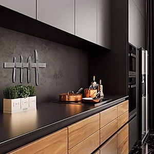 Hamletoff Magnetic Knife Strip for Wall no Drilling – 16 Inch Stainless Steel Magnetic Knife Holder with Neodymium Magnet Strong Adhesive Tipe - Lightweight Kitchen Magnet Knife Bar