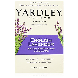 Yardley London English Lavender with Essential Oils Soap Bar, 4.25 oz Bar (Pack of 8)