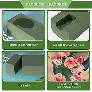 Floral Foam for Fresh and Artificial Flowers, 6 Pcs Wet and Dry Floral Foam Blocks for Wedding, Birthdays and Garden Decorations