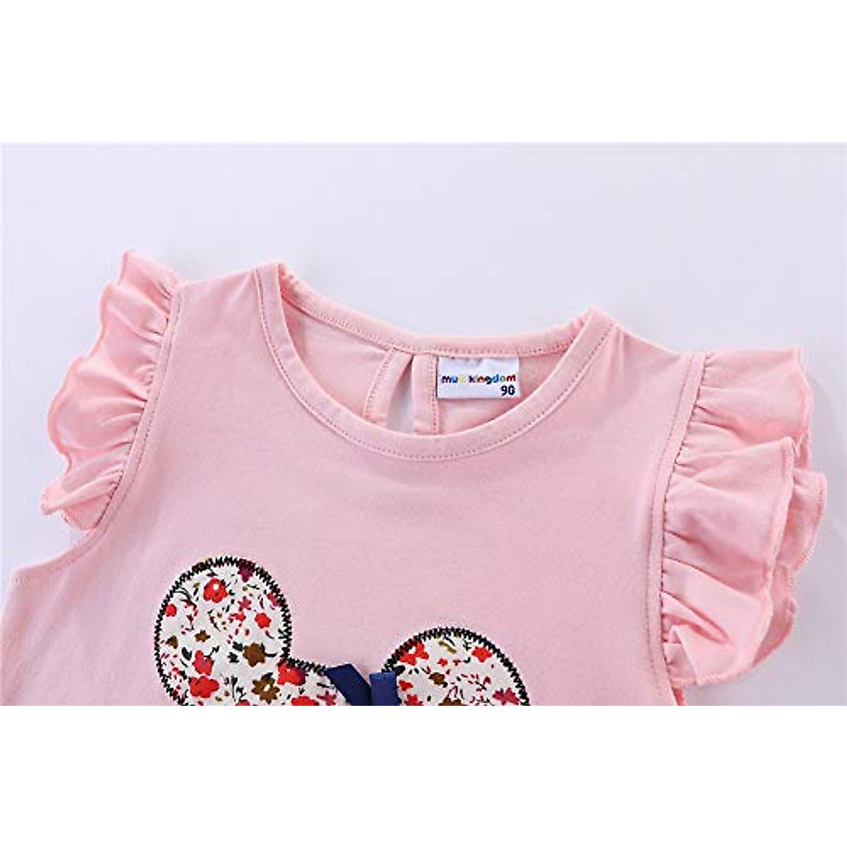 Mud Kingdom Toddler Girls Skirt Set Cute Cartoon Floral Summer Pink 3T