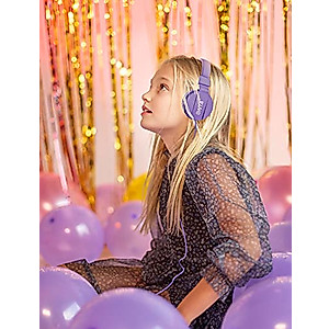 ONTA Kids Headphones for Boys Girls - Child Student Headset Wired plug Toddler Earphones School Teen on Ear for Ipad | Computer | Smart phone | Amazon Fire Tablet | Laptop | Plane Travel | Game purple