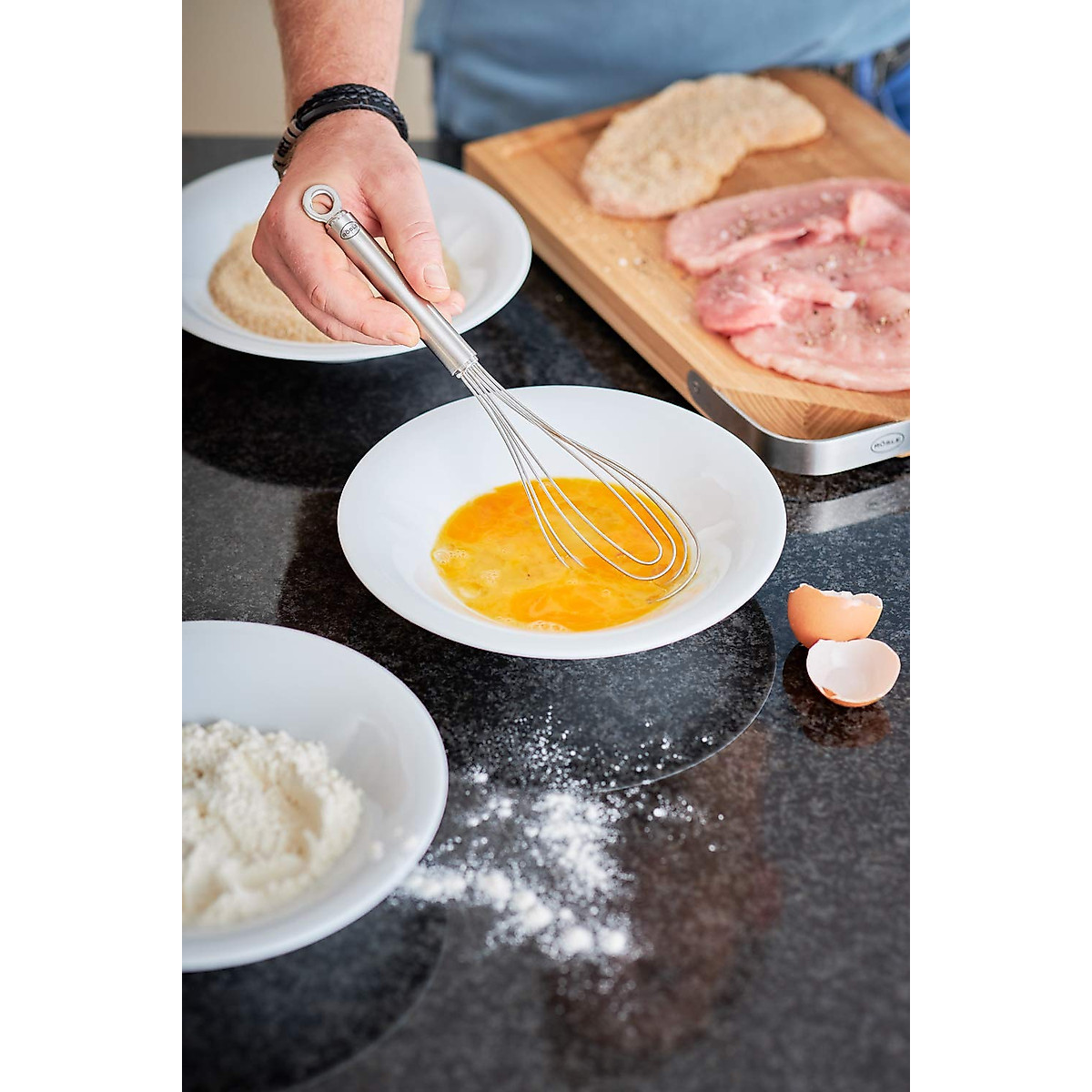 Rösle Stainless Steel Flat Whisk, 4 Wire, 10.6-inch