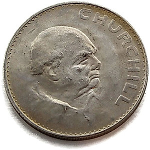 1965 UK Block Of 4 Churchill 5¢ Postage Stamps & Elizabeth II Winston Churchill Commemorative Crown About Uncirculated