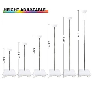 2 Sets Metal Balloon Column Stand Kits with Base, Large Reusable Height Adjustable Balloon Holder Stick with Cups for Floor/Table Top Centerpiece,Perfect for Indoor/Outdoor Yard Party Decor