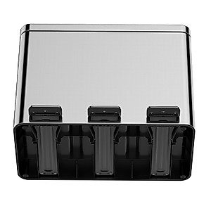 GarveeHome 12 Gallons Rectangular Recycling Trash Can with 3 Compartments, Silver, 45 Liters (4+4+4Gallons)