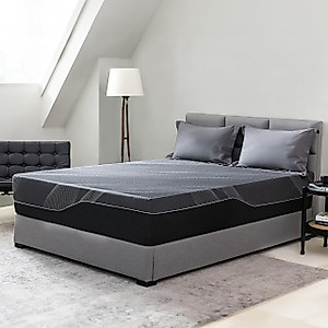 Dyonery King Size Mattress 14 Inch Charcoal Memory Foam Mattress in a Box, CertiPUR-US Certified, Fiberglass Free, Cooling Gel Double Mattress, Made in USA, 80" × 76" × 14", Medium