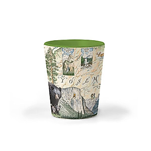 Xplorer Maps Yosemite National Park Map Ceramic Shot Glass, BPA-Free - For Office, Home, Gift, Party - Durable and holds 1.5 oz Liquid