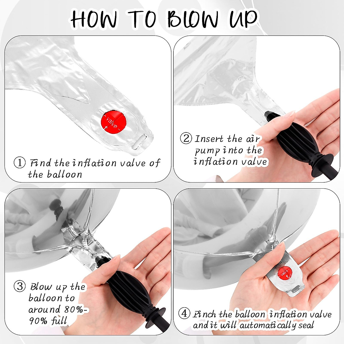 18 Pcs Silver Foil Balloons, Round 360 Degree Balloons, Unique Finish Balloons for Birthday Graduation Wedding Bachelorette Party Decorations, 5 Pcs 22 Inches, 5 Pcs 15 Inches, 8 Pcs 10 Inches