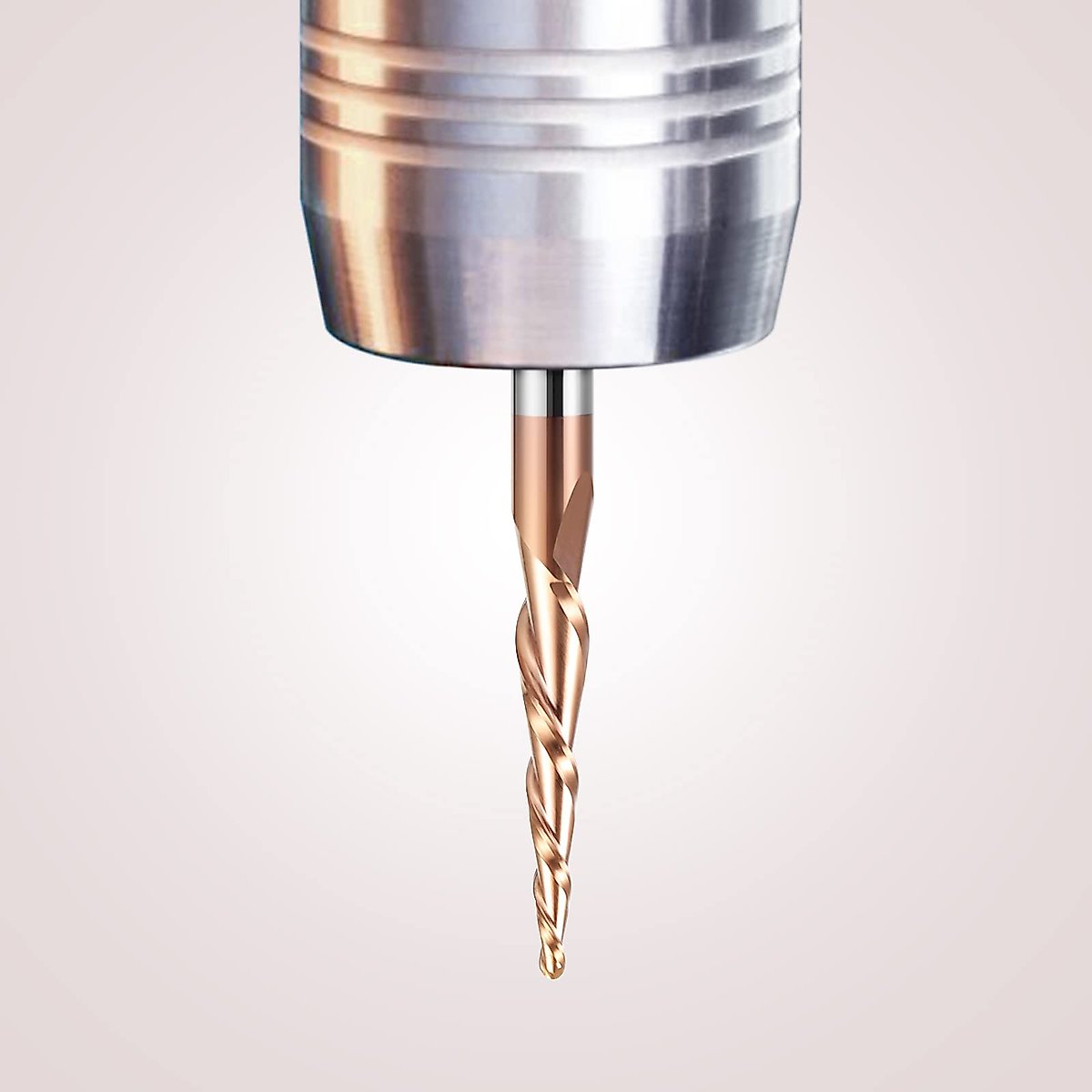 HQMaster Tapered Ball Nose End Mill 1/8 inch Shank Tungsten Carbide Cutter 3D Woodworking Tool CNC Router Bits (D=1.0mm)