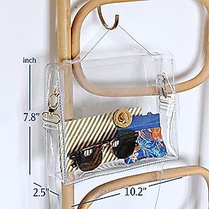 Clear Bag with Turn Lock Closure for Women Cross Body Handbags Stadium Approved