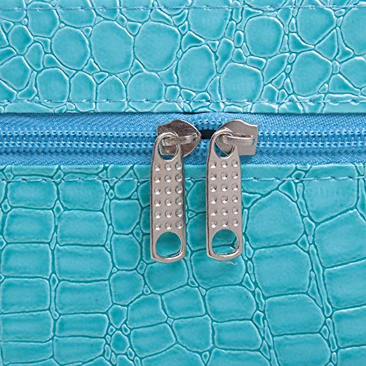 84 Slot Diamond Storage Box, PU Diamond Painting Storage Container Portable Nail Glitter Powder Art Craft Jewelry Beads Sewing Pills Storage Case Holder DIY Embroidery Beads Organizer Zipper Handbag