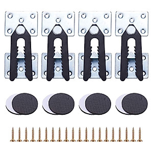 INCREWAY 4 Pieces Sofa Couch Sectional Furniture Connector Joint Snap Alligator Clip with Screws and 8Pcs Furniture Pads