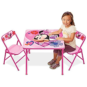 Minnie Mouse Activity Table Set with 2 Chairs for Girls Ages 3-7 Years Old