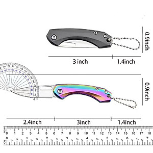 FEIZII Foldable Pocket Knife Camping Blade With a Length of 2.4 Inches and 4 Colors (Black, Silver, Gray, Rainbow), The Best Gift Choice (12)