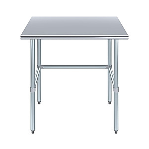24 in. x 36 in. Open Base Stainless Steel Work Table | Residential & Commercial | Food Prep | Heavy Duty Utility Work Station | NSF