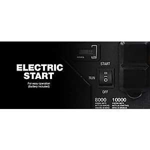 Generac 7676 GP8000E 8,000-Watt Gas-Powered Portable Generator - Electric Start with COsense - Powerrush Advanced Technology - Reliable Power for Emergencies and Recreation - CARB Compliant