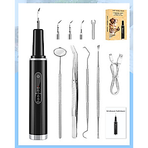 YXFAIRY Dog Tartar Remover for Teeth, Dog Plaque Remover for Teeth, Dog Ultrasonic Teeth Cleaner Toothbrush for Dog Cat, Teeth Cleaning Kit -Tartar Remover for Teeth Stains (Black, 8.46 in)