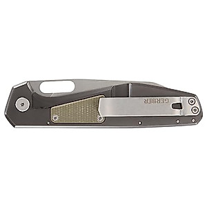 Gerber Gear Slimsada Pocket Knife with Pocket Clip - 3.47" Plain Edge Blade Folding Knife - EDC Gear and Equipment - Micarta