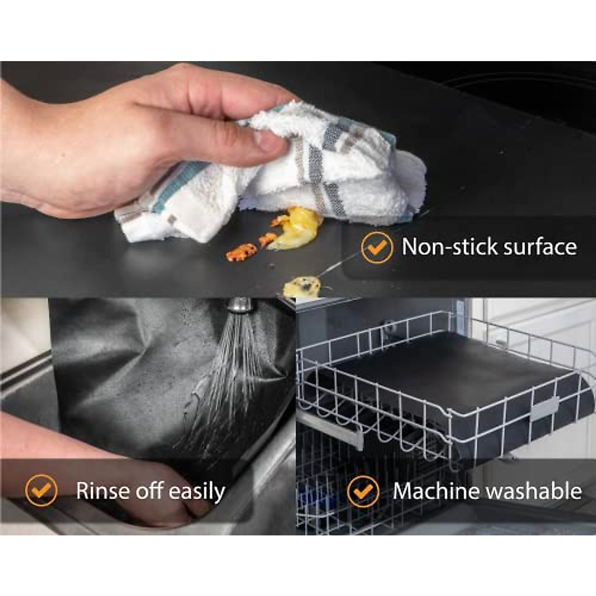 Oven Liners for Bottom of Oven - 2 Pack Large Heavy Duty Mats, 17”x25” Non-Stick Reusable Liner for Electric, Gas, Toaster Ovens, Grills - BPA & PFOA Free Kitchen Accessory to Keep Your Oven Clean