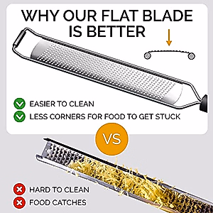 DESIGNED BY CHEFS ~ Premium Lemon Zester Grater With Perfectly Angled Teeth ~ Ideal for Citrus, Parmesan Cheese, Garlic, Vegetables and Fruits