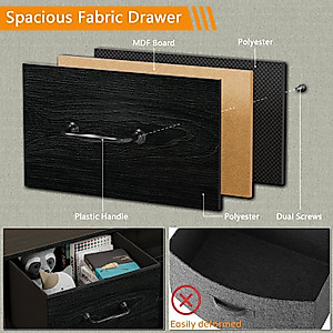 Furnulem Dresser TV Stand with Power Outlet for 55'' Long TV, Entertainment Center with 8 Deep Drawers,Wide Chest of Drawer for Storage in Bedroom,Closet,Living Room,Hallway(Black Oak)