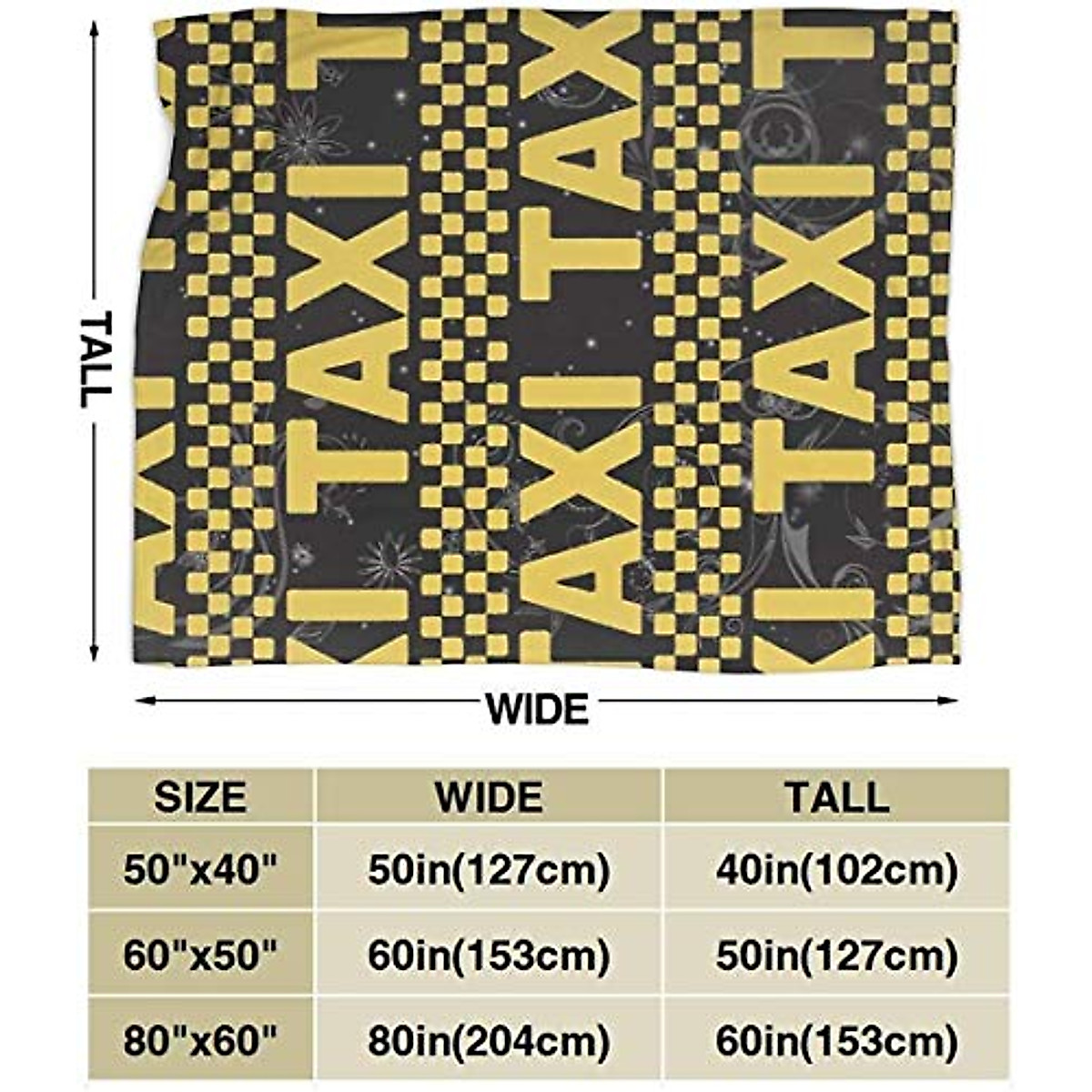 Fleece Blanket Taxi Driver Cab Throw Blanket Warm Cozy Ultra Printed Fleece Blankets for Bed Sofa Couch