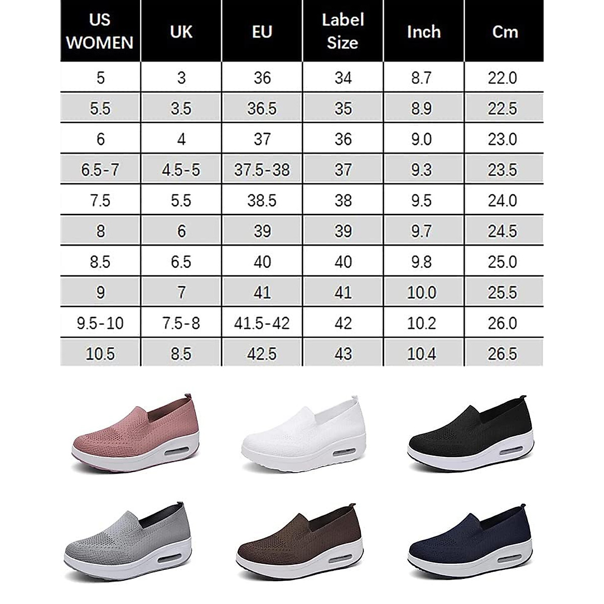Women's Orthopedic Sneakers, Air Cushion Sole Mesh Up Stretch Platform Sneakers, Cozy Fashion Sneaker Walking Shoes for Elderly Ladies Black