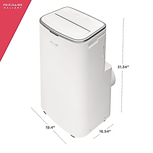 Frigidaire FHPC102AB1 Portable Air Conditioner with Remote Control for Rooms, Up to 350 Sq. Ft, White