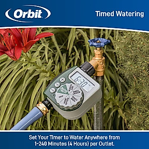 Orbit 62061Z Single-Outlet Hose Watering Timer, 1, Green