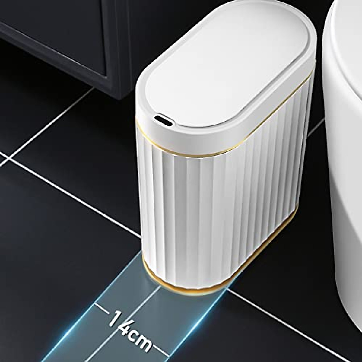 N/A 7L Smart Sensor Trash Trash Bin Home Electronic Kitche Rubbish Bin Toilet Waterproof Narrow Storage Bucket