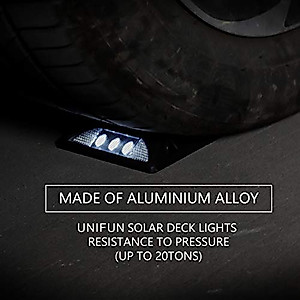 Solar Deck Lights, UNIFUN Driveway Outdoor LED Lights,Solar Powered Waterproof Road Markers for Step, Sidewalk,Stair, Garden Ground,Pathway Yard(6PACK)