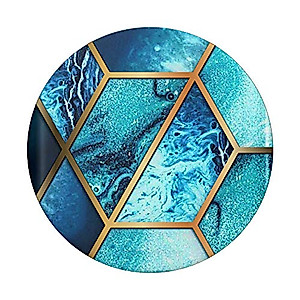 Ocean Geometric Watercolor Blue PopSockets Swappable PopGrip