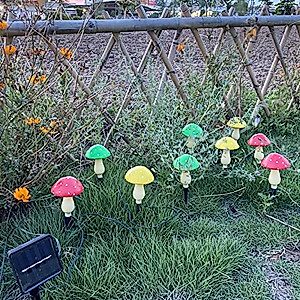 Solar String Lights Outdoor, 8 Modes Solar Mushroom String Light, IP65 Waterproof Cute Shaped Mushroom Fairy Lights Garden Landscape Lights, for Yard, Patio Gazebo Garden-1 Pack of 3
