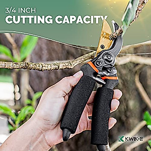 Pruning Shears for Gardening Heavy Duty, Premium Garden Scissors, Flower Cutter for Stems, Gardening tool - Cuts Branches and Flower Stems Up to 3/4'' in Diameter