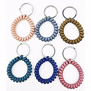 Aolalow 6pcs Wrist coil Wrist Stretchable Wristband Wristlet Keychain Wrist Key Chain Wristlet for Sauna Gym Pool ID Badge Holder Key…