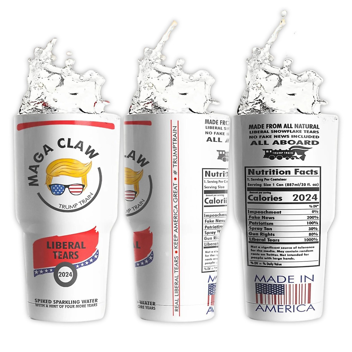 MAGA Claw Trump Hair All Aboard Train - US Election 20oz & 30oz Stainless Steel Tumbler With Reusable Straw, Supporters Gift for Men and Women (20oz Skinny)