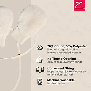 Zutano Unisex Baby Cozie Lined Mitten, Cream, One Size