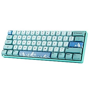 BOYI 60% Mechanical Gaming Keyboard,BOYI 61 Mini RGB Cherry MX Switch PBT Keycap 60% RGB Mechanical Gaming Keyboard (Ice Colors, Cherry MX Brown Switch)