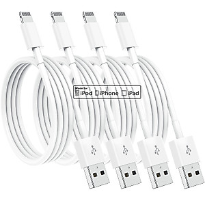 4 Pack [Apple MFi Certified] Apple Charging Cables 3ft, iPhone Chargers Lightning Cable 3 Foot, Fast iPhone Charging Cord for iPhone 14/14Pro/13/13Pro/12/11/11Pro/11Max/ X/XS/XR/XS Max/8, ipad(White)